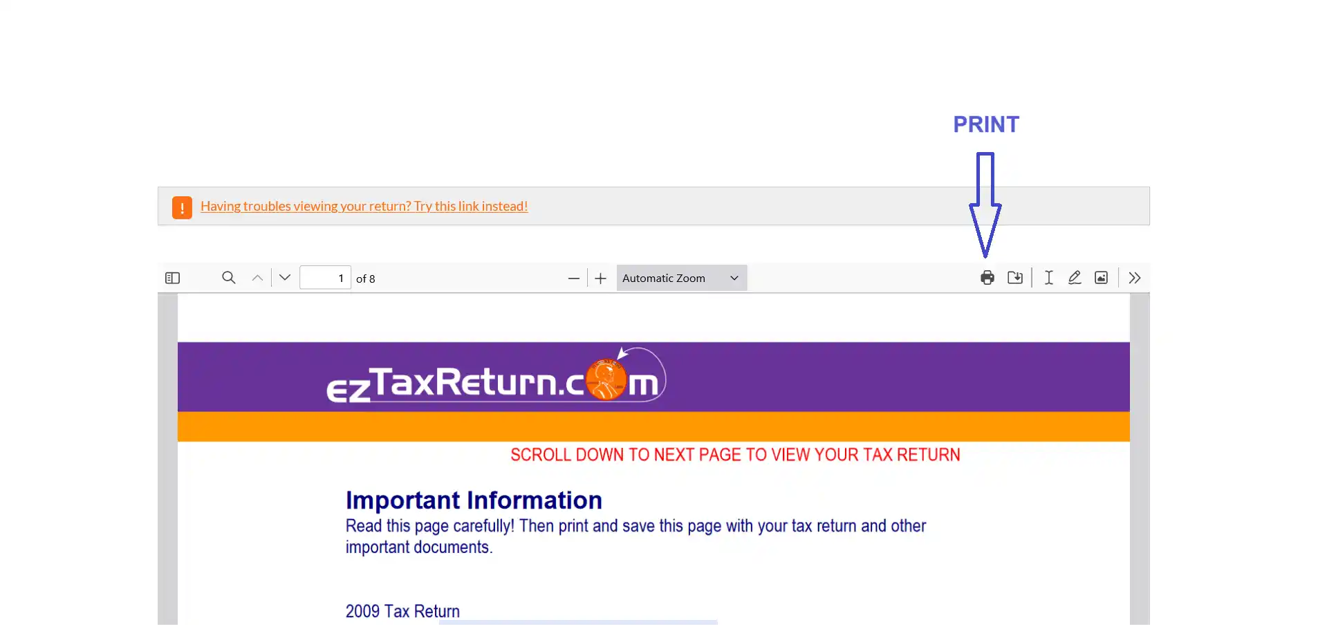 Download Prior-Year Tax Returns | ezTaxReturn.com